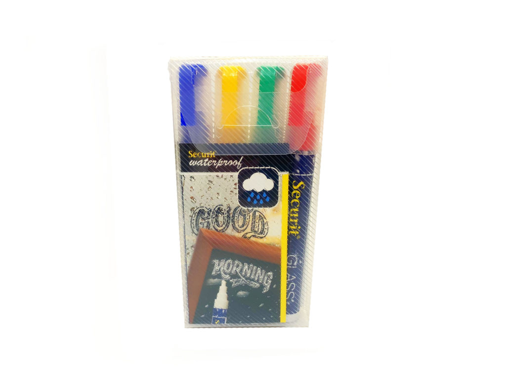 SECURIT WATERPROOF CHALK PENS 4 PACK | Outdoor Chalk Pens